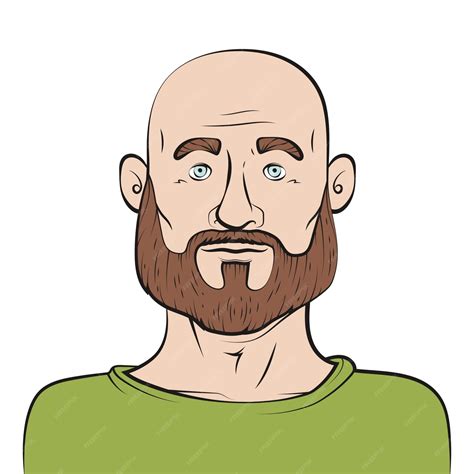 Handgezeichnete Karikaturillustration Mit Kahlem Kopf Kostenlose Vektor