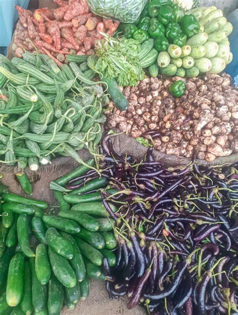 Colourful And Different Types Vegetables Full Background At The Market Stock Image Image Of
