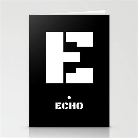 Letter E Echo Nato Phonetic Alphabet And Morse Code Stationery Cards By