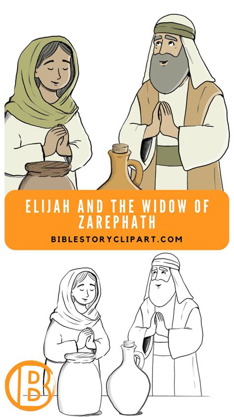 Elijah And The Widow Of Zarephath Clipart Coloring Page Elijah