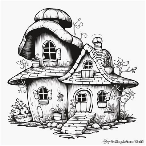 Gnome House Coloring Pages Free And Printable