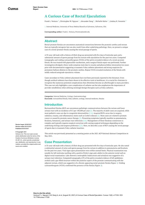 Pdf A Curious Case Of Rectal Ejaculation