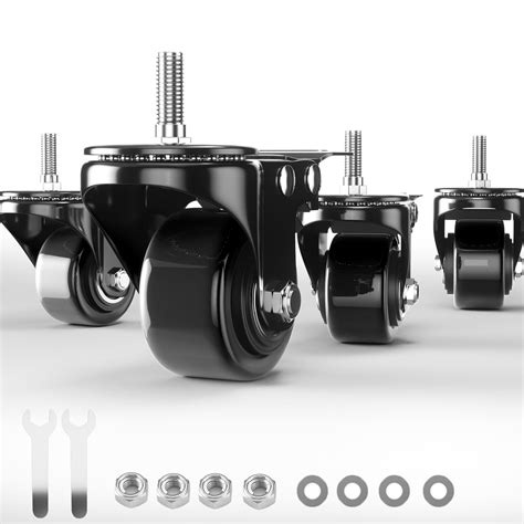 Stem Caster Wheels Heavy Duty 2 Inch Threaded Stem Casters Set Of 4 5