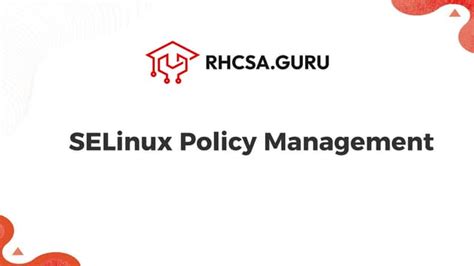 Selinux Policy Management In Rhel Rhcsapdf
