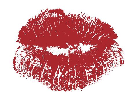 Lips Red Lipstick Kiss Vector Illustration Stock Vector