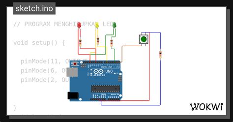 Program Menghidupkan Ledrevaldo Wokwi Esp32 Stm32 Arduino Simulator