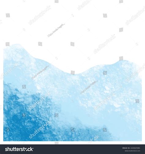 Watercolour Mountain Landscape Mountain Cloudy Watercolour Stock Vector