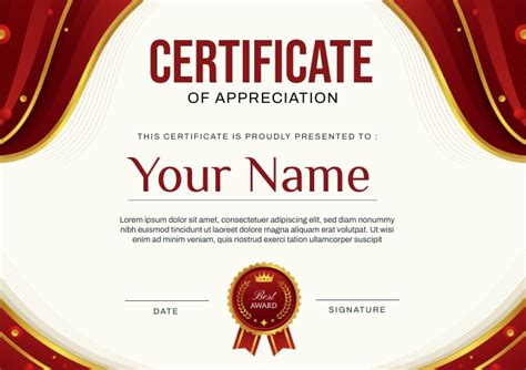 Dark Red Certificate Of Appreciation Template Postermywall