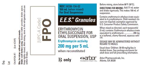 Dailymed Ees 400 Erythromycin Ethylsuccinate Tablet Ees