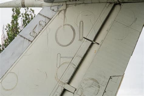 Close Up View Of An Older Aircrafts Engine And Wing Root Made From