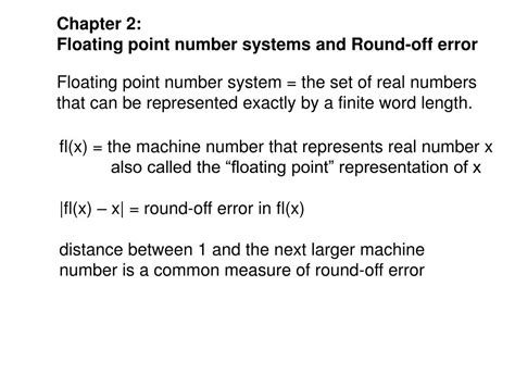 ppt chapter 2 floating point number systems and round off error