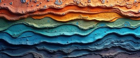 Abstract Geologic Formation Shows Vibrant Layered Terrain Intricate