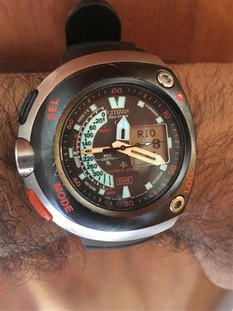 Citizen Aqualand Eco Drive Meia Lua Relógio Masculino Citizen Usado