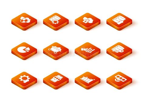 Set Arrow Growth Gear Mobile And Password Pie Chart Infographic Coal