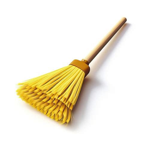 Premium Vector Yellow Color Broom Isometric Vector White Background Isol