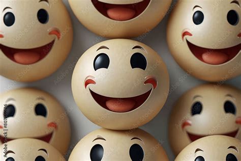 Happy Emoticon Expression Background Yellow Smiley Faces Happiness Joy