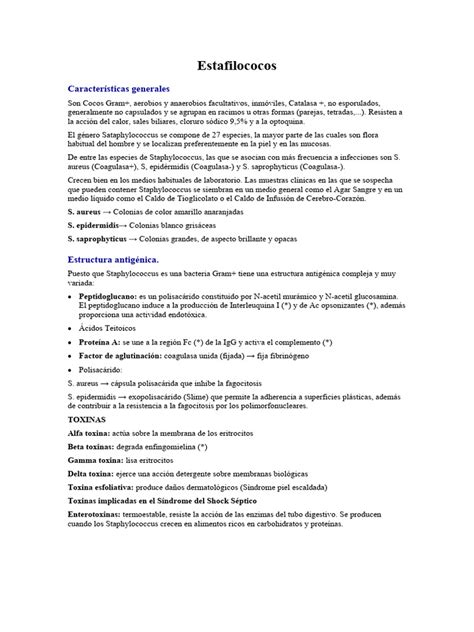 Estafilococos Pdf Staphylococcus Aureus Especialidades Medicas