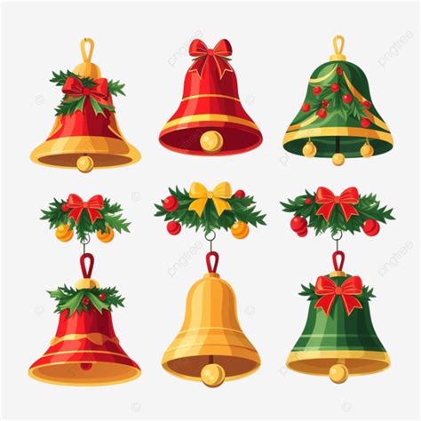 Conjunto De Coloridas Campanas Navideñas Para La Decoración De árboles