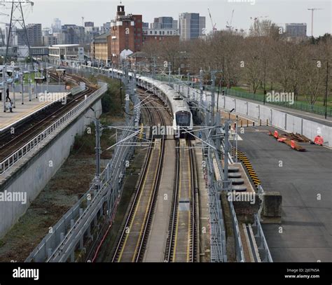 Eastbound Elizabeth Line Crossrail Class 345 Train Departing From