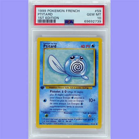 Pokemon 1st Edition Base Set French Poliwag Ptitard 59102 Psa 10 Gem
