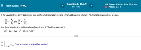 solved homework hw2 ax if the equation f x y z 0