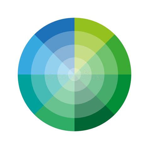 Color Wheel Illustration Circular Gradient Palette Green And Blue