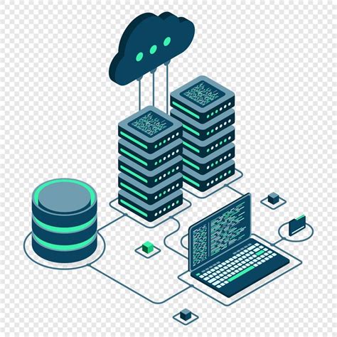 Cloud Technology Computing Concept Modern Cloud Technology Data Center Isometric Concept