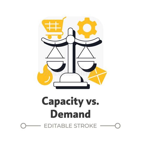 Capacity Vs Demand Flat Outline Concept Icon Stock Illustration Illustration Of Isolated