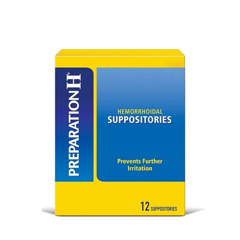 Preparation H Pfizer Prep H Suppositories 12 Count Medpick