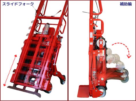 自動販売機等の重量物の階段運搬にキャリアップのぼるクンシリーズ 株式会社サンワ