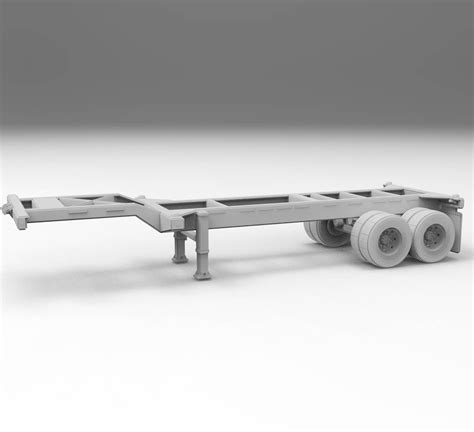 N Scale 1160 20ft Intermodel Container Frame Trailer Printed In Clear