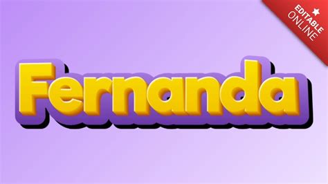 Fernanda Yellow Purple 3d Text Effect Generator