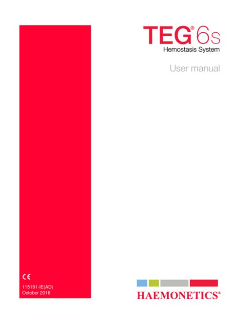 Haemonetics Haemoscope Teg Hemostasis Analyzer Systems 9 Related Documents Available
