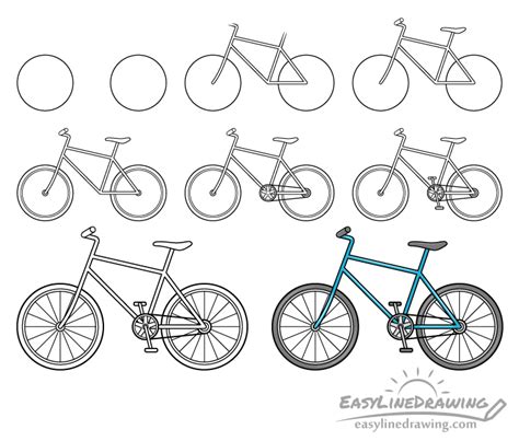 How To Draw A Bike Step By Step Easylinedrawing