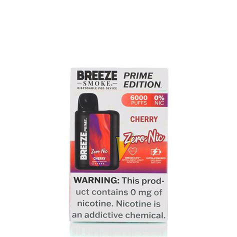 Breeze Prime Zero Nic Disposable Vape The Vapor Shoppe