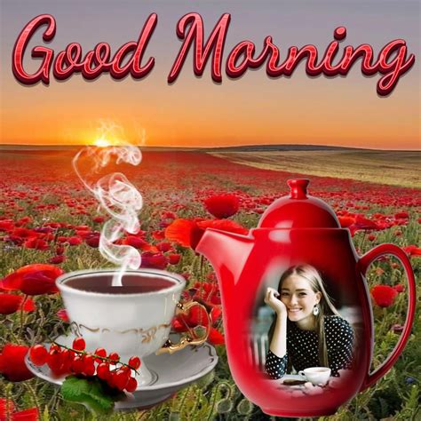 Good Morning Coffee Red Flowers Imikimi Good Morning Images Flowers