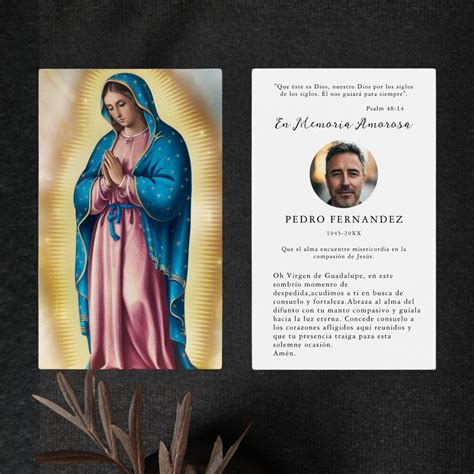 Spanish Our Lady Of Guadalupe Photo Prayer Cards Zazzle Prayer