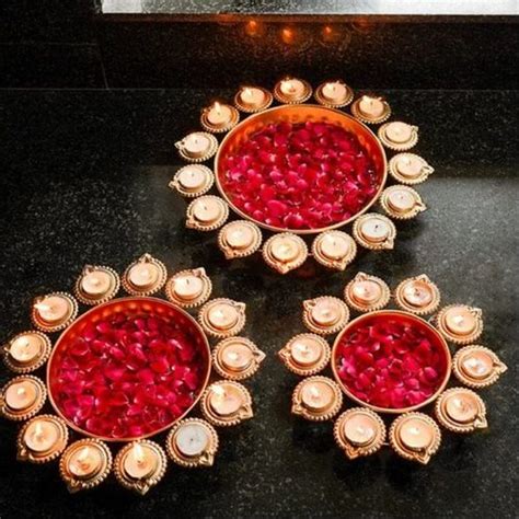 Gold Metal Uruli Diya Set For Home Decor At ₹ 850 In Moradabad Id