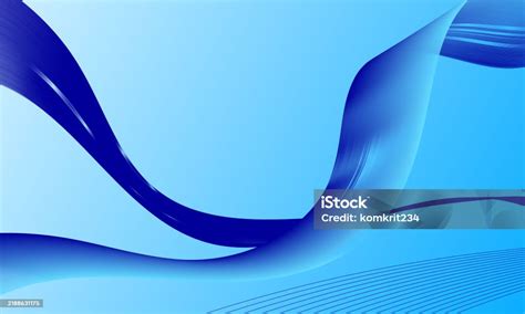 Blue Lines Wave Curves With Smooth Gradient Abstract Background Stock Illustration Download