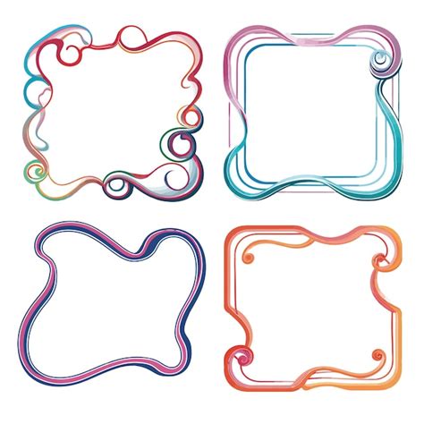 Premium Vector Vector Squiggle Frame Collection Set