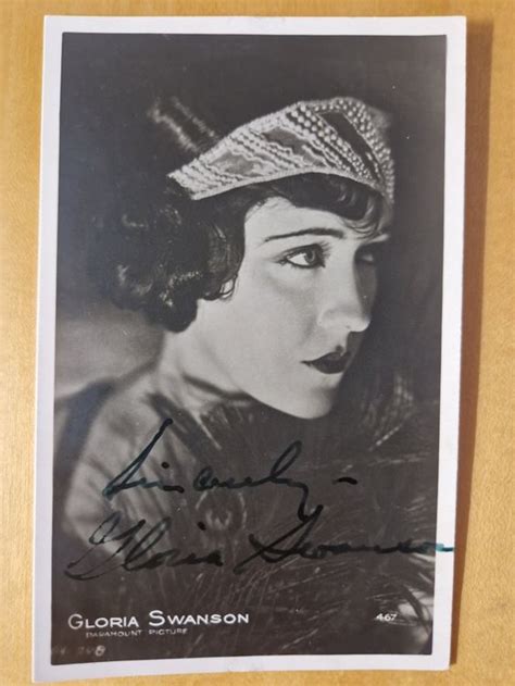 Gloria Swanson Original Autogramm Auf Postkarte In Sw Gebraucht In