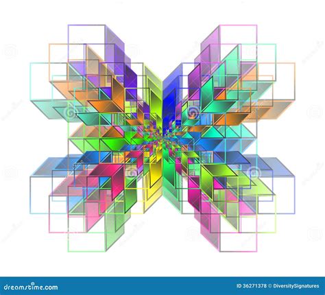 Complex Hypercubes Abstract Geometrical Background Stock Illustration Illustration Of Bright