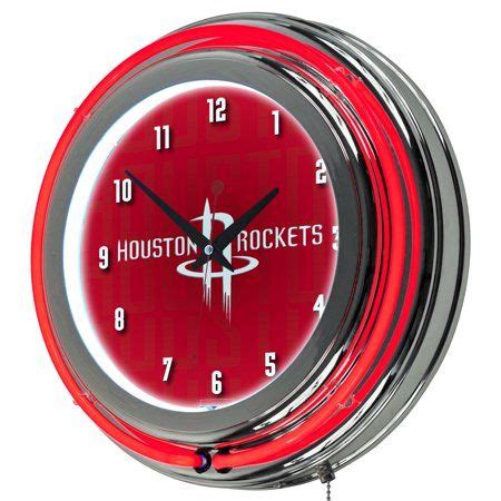 Nba Chrome Double Rung Neon Clock City Houston Rockets Walmart