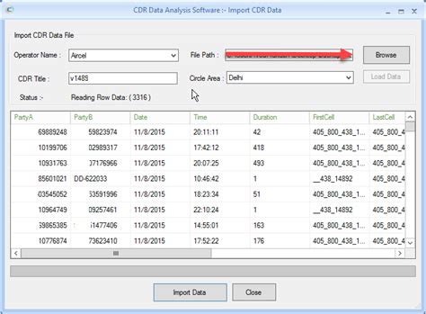 import single call data records files using cdr data analysis