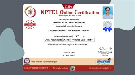 I Am Thrilled To Announce That I Have Achieved Excellence In The Nptel