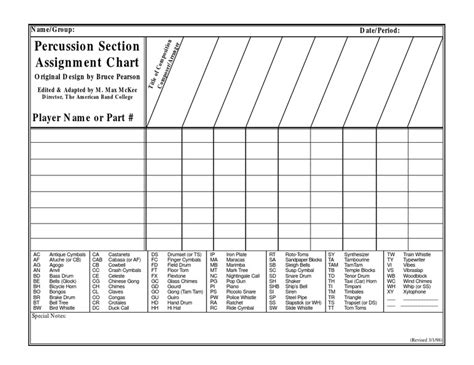 Percussion Assignment Chart Pdf Gaiaphones Drumming