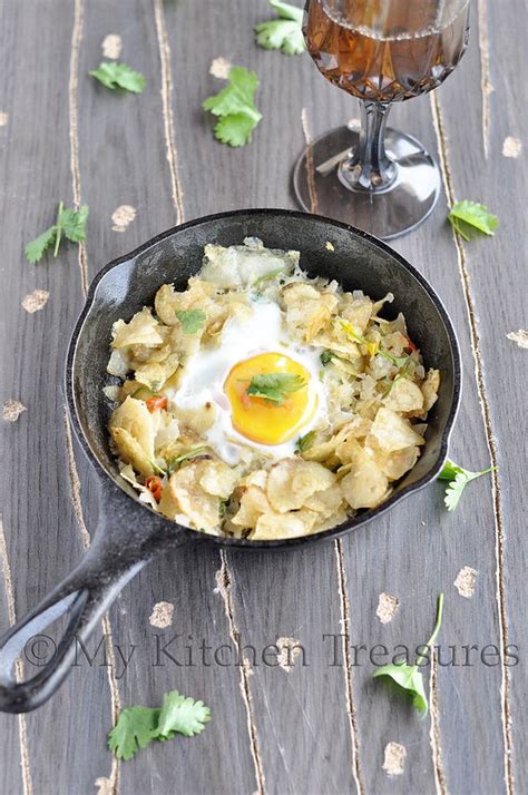 My Kitchen Treasures Fried Eggs On Potato Chips
