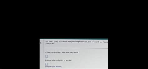 Answered In A State S Lottery You Can Bet 4 By Selecting Three Digits