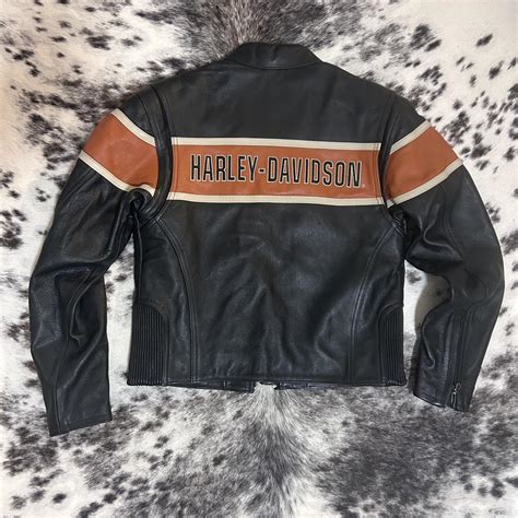 Vintage Y2k Harley Davidson Leather Biker Jacket Depop