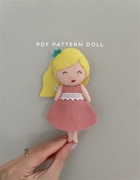 Easy Doll Pattern Of Felt Princess Doll Pattern Doll Sewing Pattern Pdf
